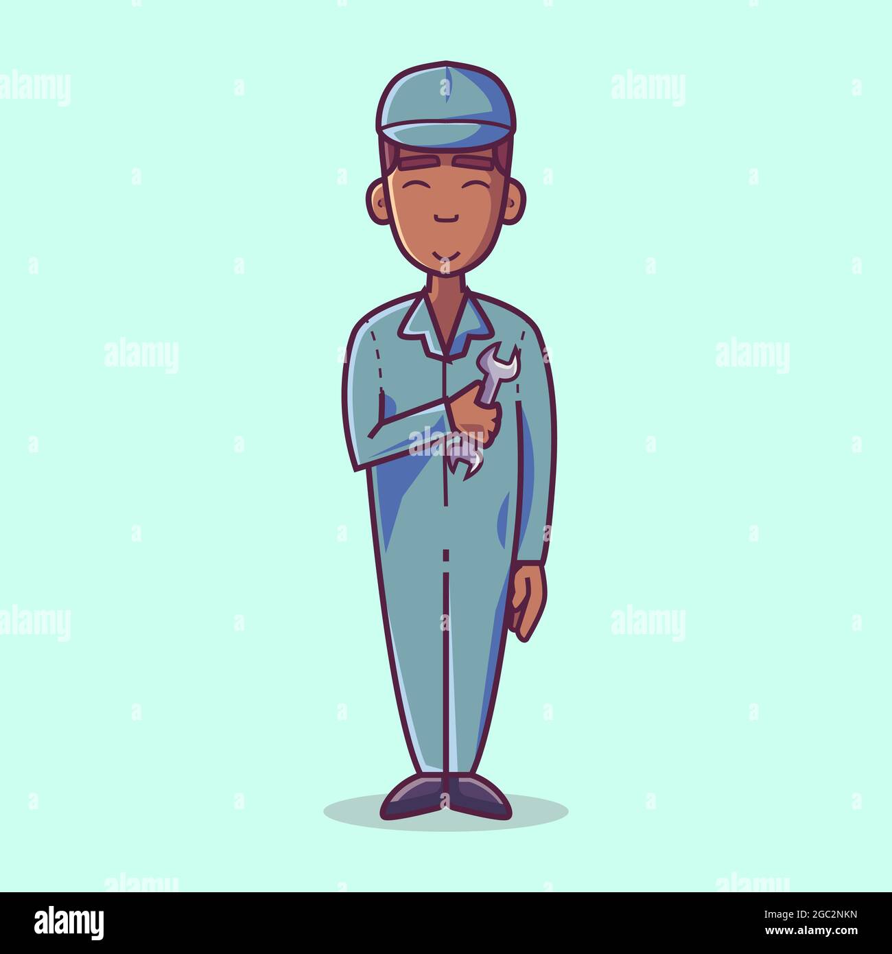 Profession character mascot: Mechanic. Cartoon style illustration Stock ...