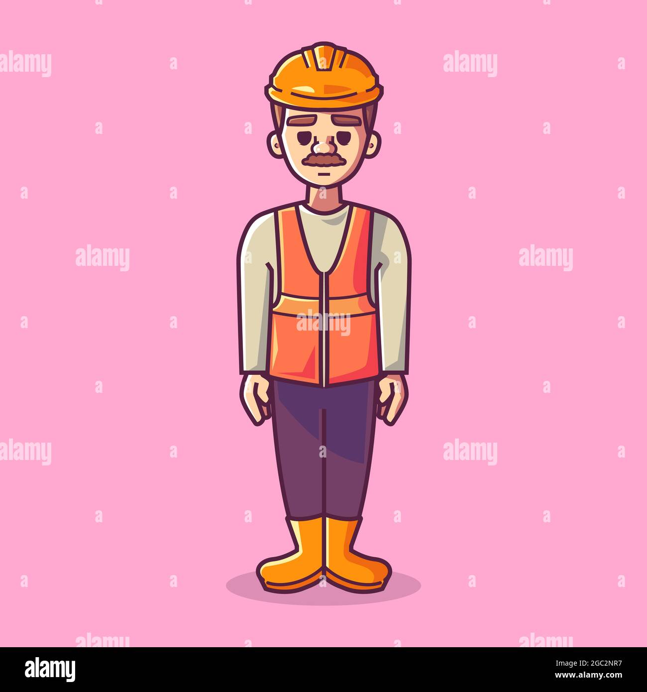 Profession character mascot: Laborer. Cartoon style illustration Stock ...