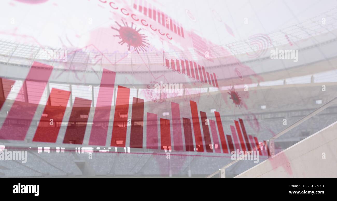 Coronavirus digital interface against empty sports stadium Stock Photo ...