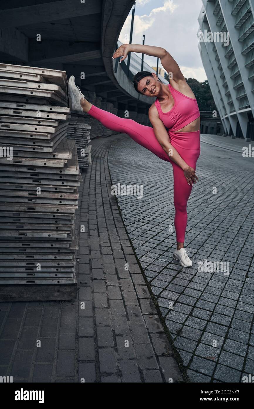 Raised right leg hi-res stock photography and images - Alamy