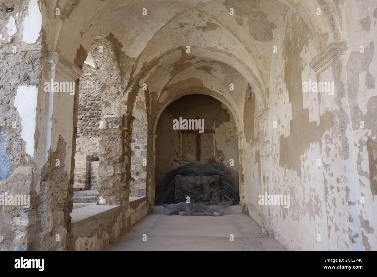 Interior of the Aragonese castle in Ischia island in Italy Stock Photo ...