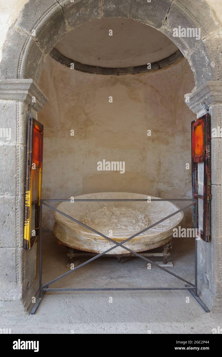 Interior of the Aragonese castle in Ischia island in Italy Stock Photo ...