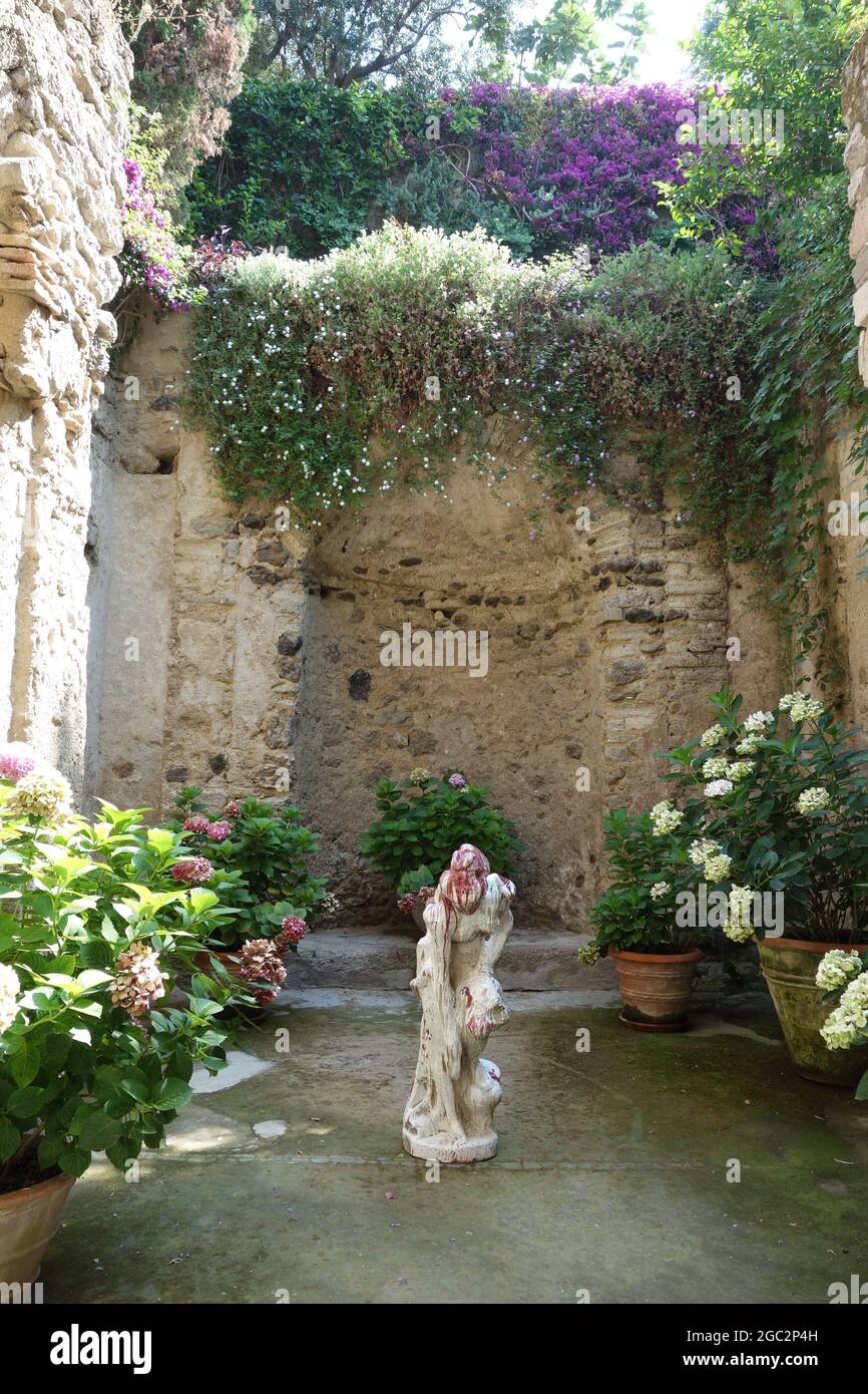 Interior of the Aragonese castle in Ischia island in Italy Stock Photo ...