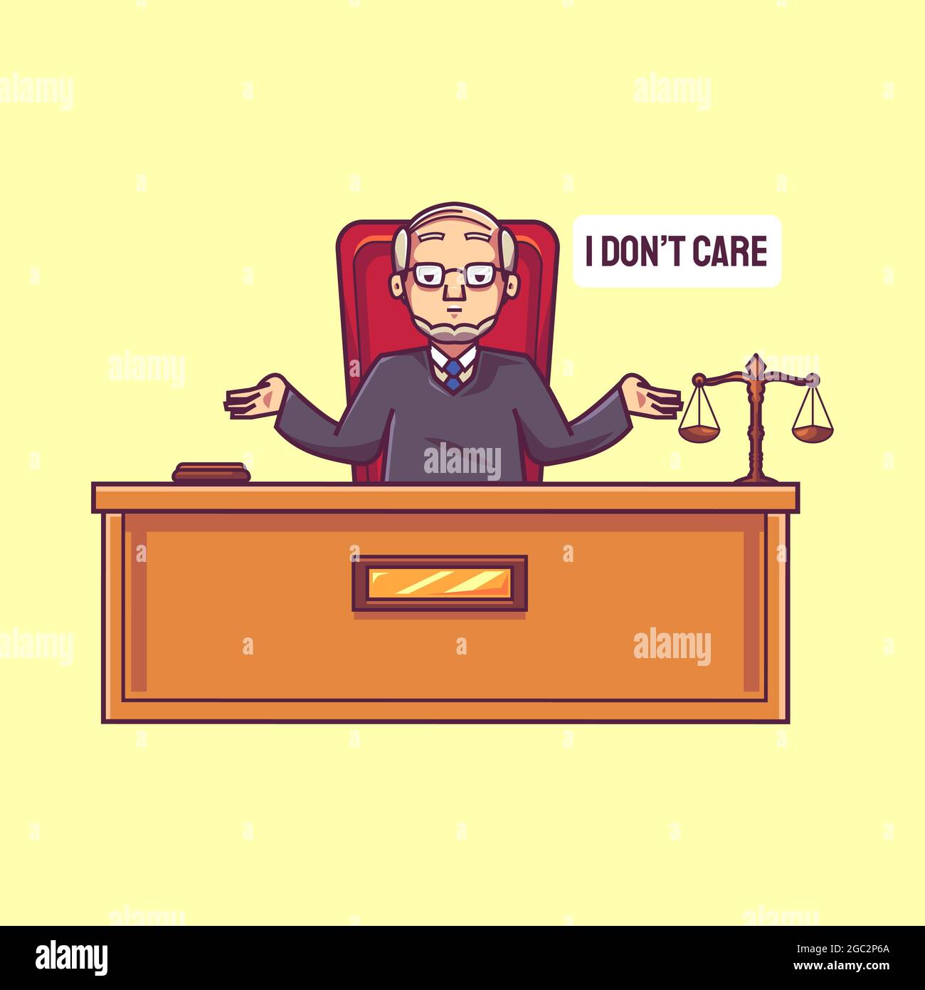 Judge illustration concept: The judge does not care Stock Vector Image ...
