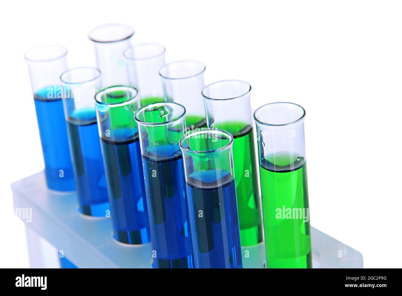 Identical test tubes isolated on white Stock Photo - Alamy