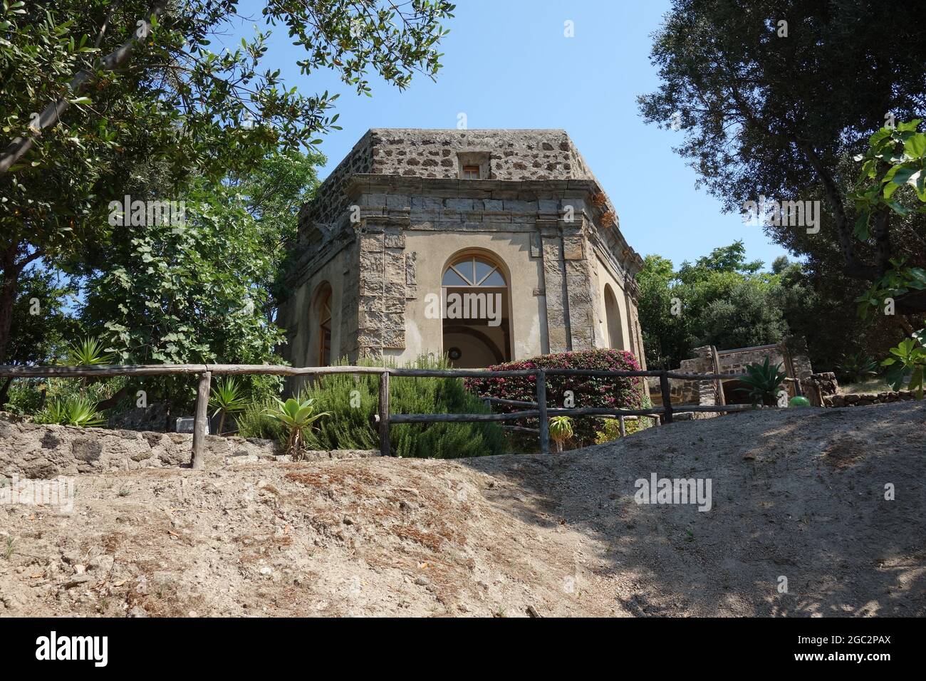 Interior of the Aragonese castle in Ischia island in Italy Stock Photo ...