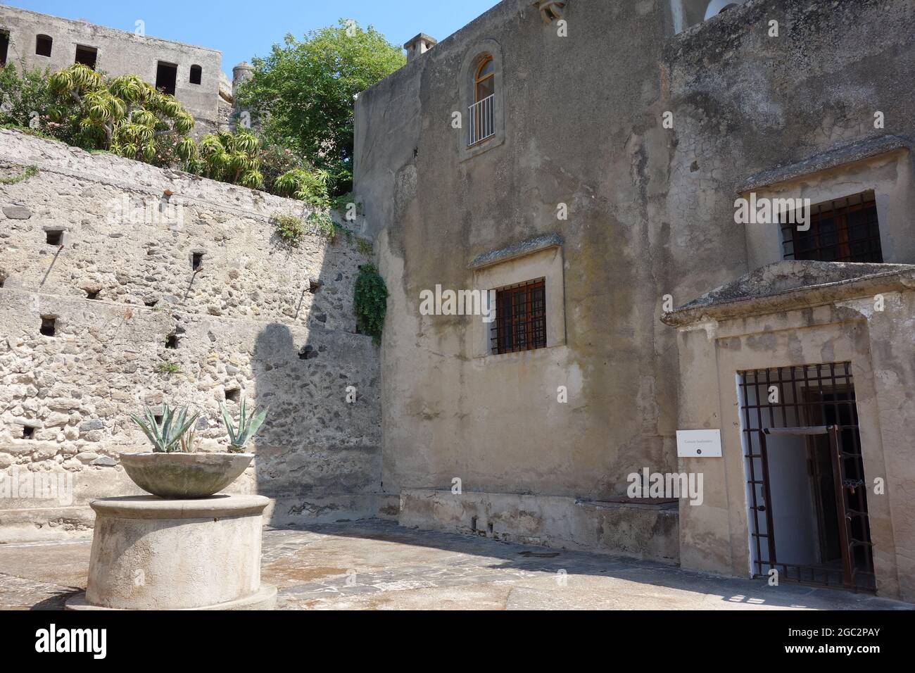 Interior of the Aragonese castle in Ischia island in Italy Stock Photo ...