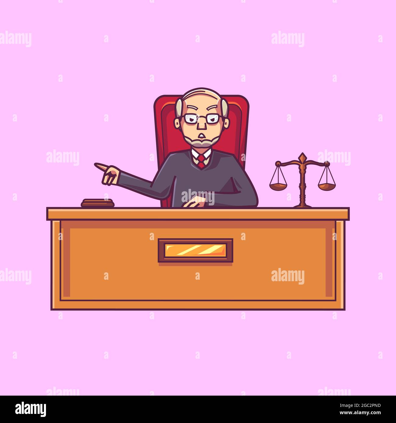 Judge illustration concept: The judge is angry Stock Vector Image & Art ...