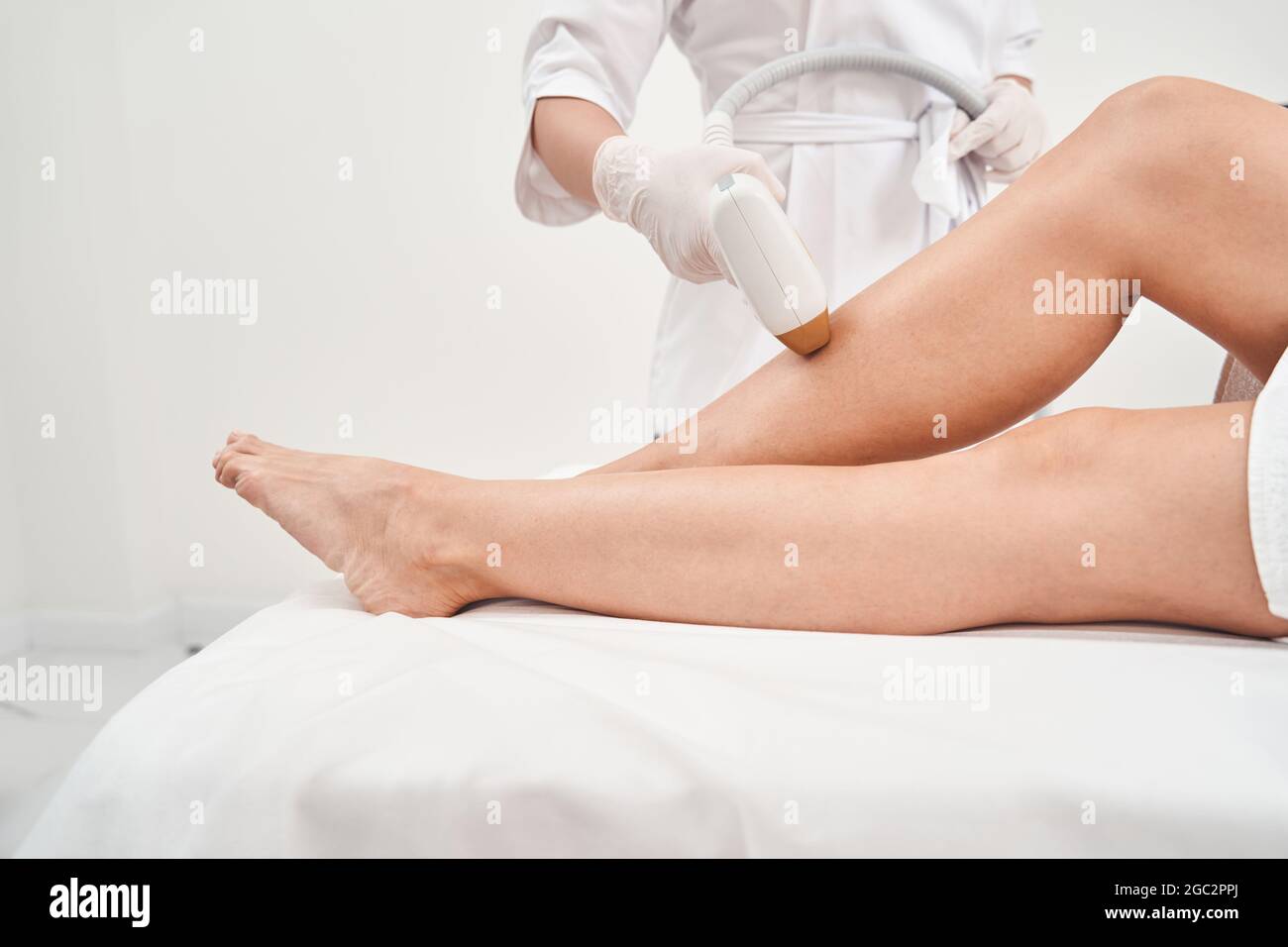 During laser epilation skin legs hi-res stock photography and images ...