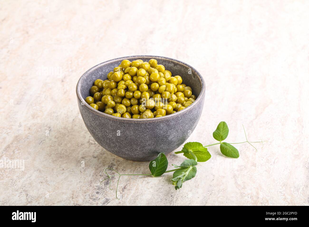 Marinated Young Green peas in the bowl Stock Photo - Alamy