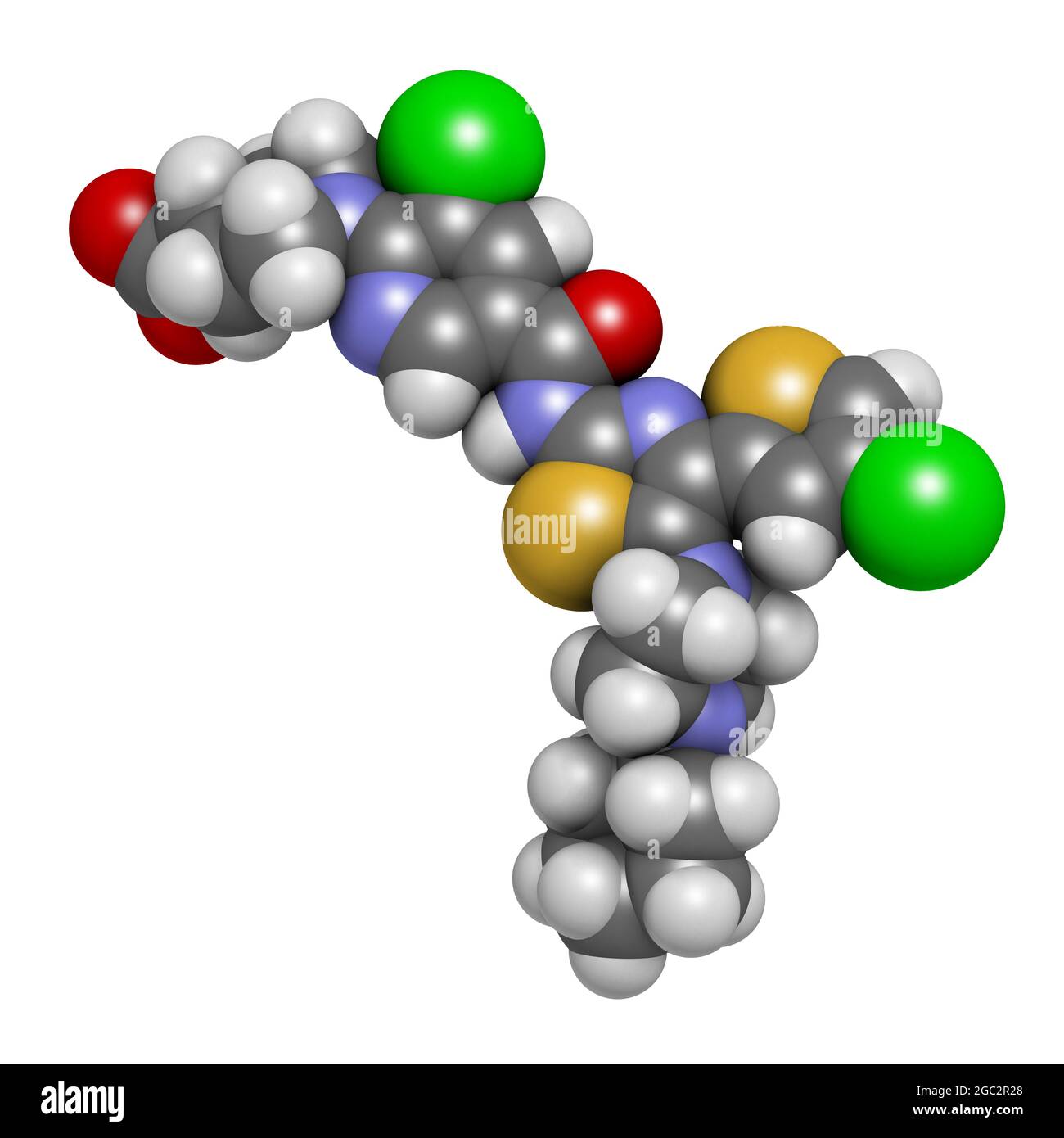Avatrombopag thrombocytopenia drug molecule. 3D rendering. Atoms Stock ...