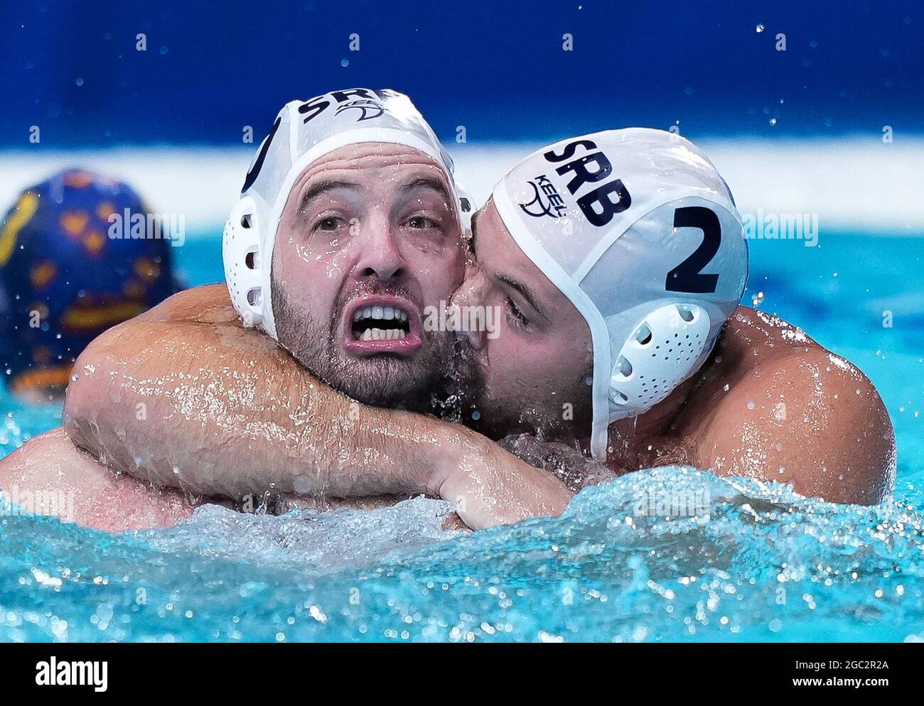 Tokyo, Japan. 6th Aug, 2021. Dusan Mandic of Serbia kisses Filip ...
