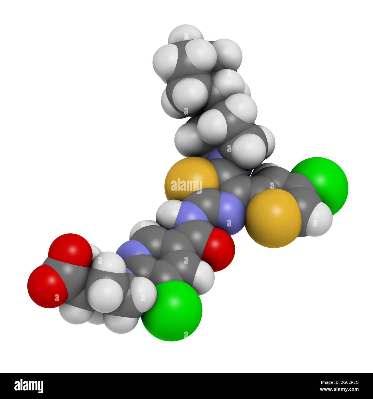 Avatrombopag thrombocytopenia drug molecule. 3D rendering Stock Photo ...