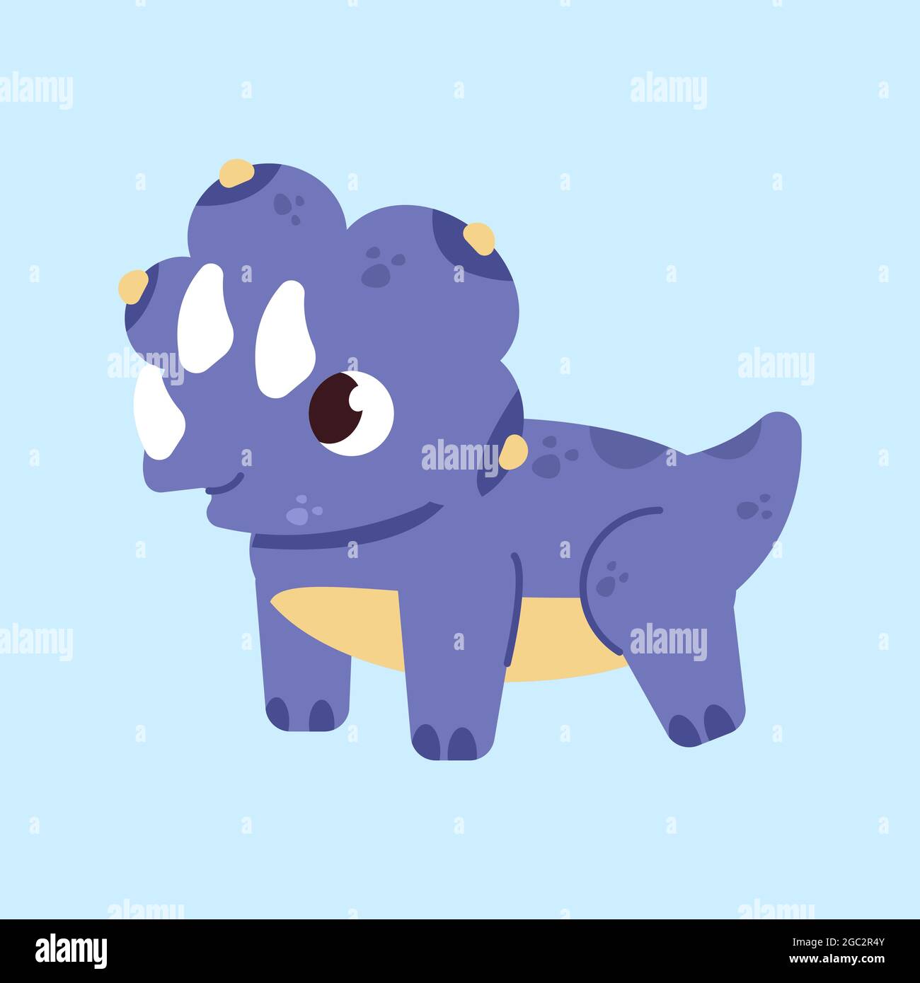 Cute triceratops dinosaur character. Flat cartoon style Stock Vector ...