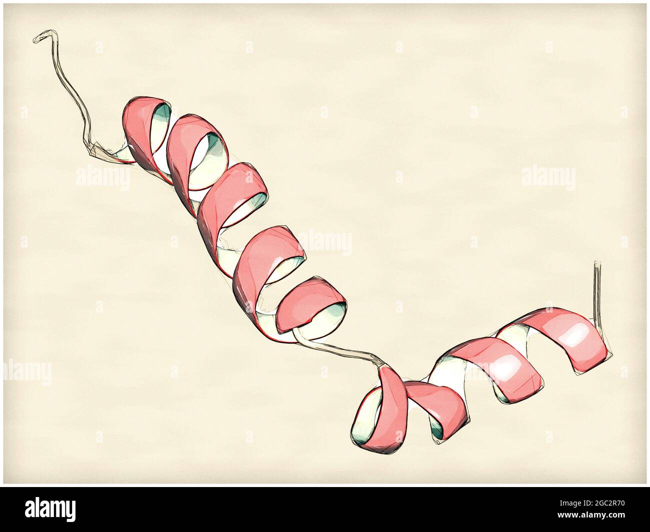 Beta-amyloid (Abeta) peptide, 3D rendering. Major component of p Stock ...