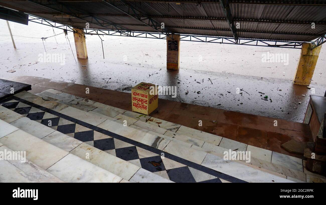 A General view of the Holy Pushkar Lake after Heavy Monsoon rain made ...