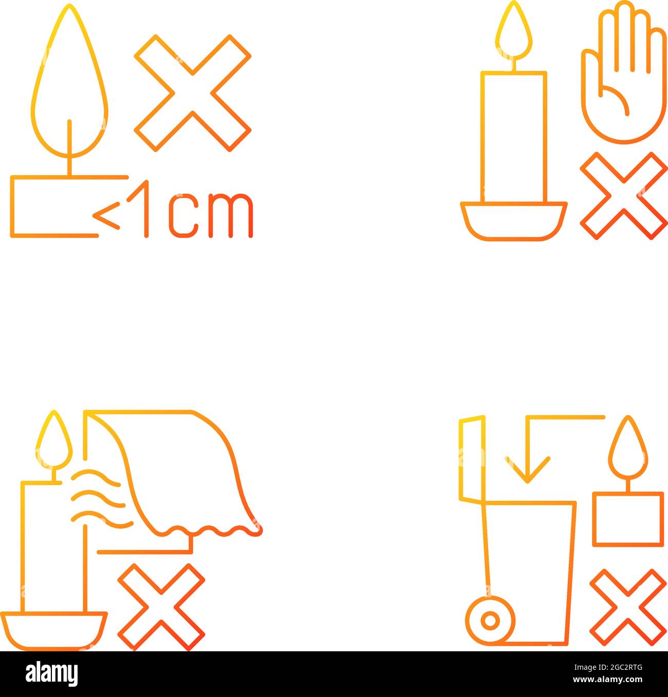 Safety label for handmade candles gradient linear vector manual label ...