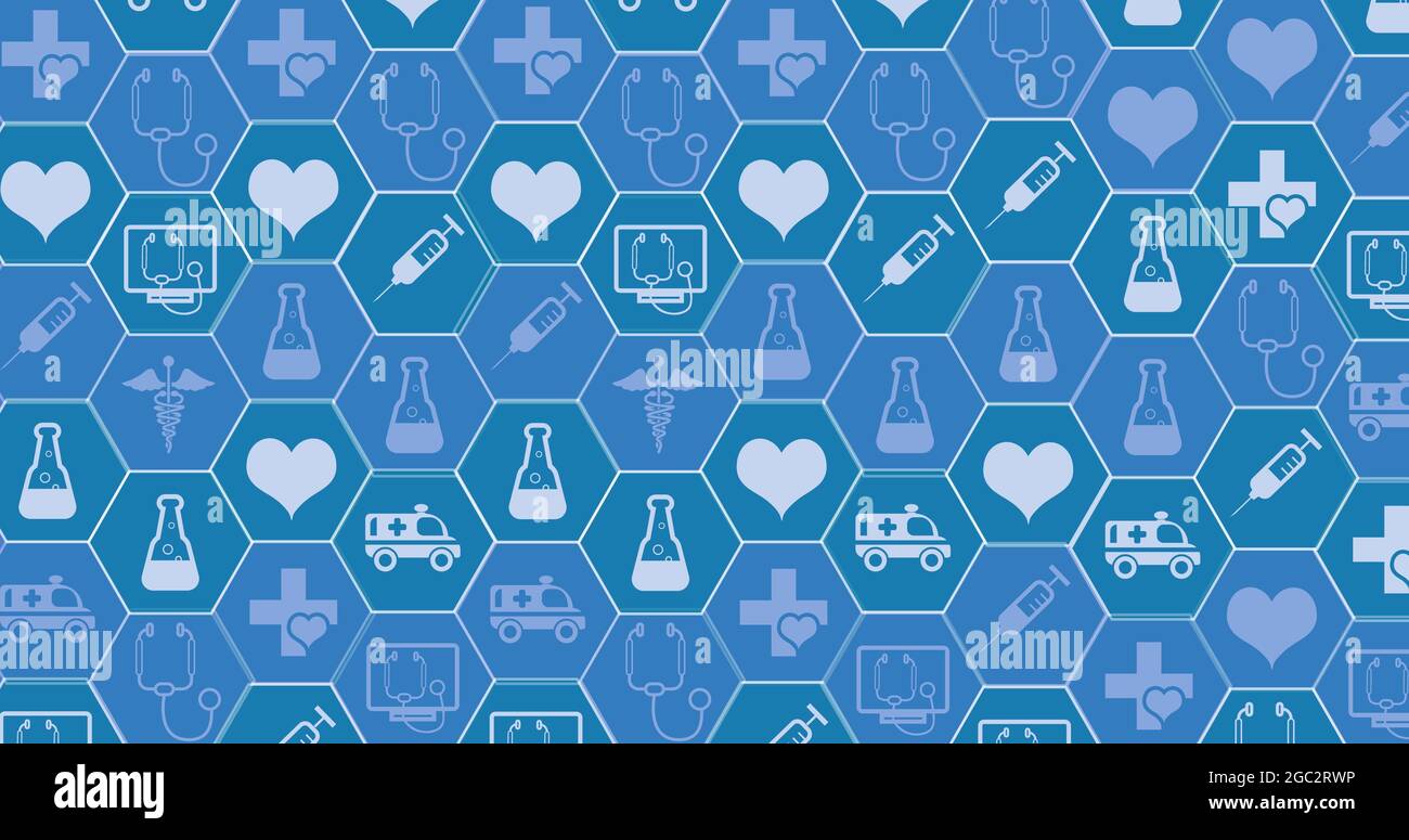 Digital animation multiple medical icons hi-res stock photography and ...