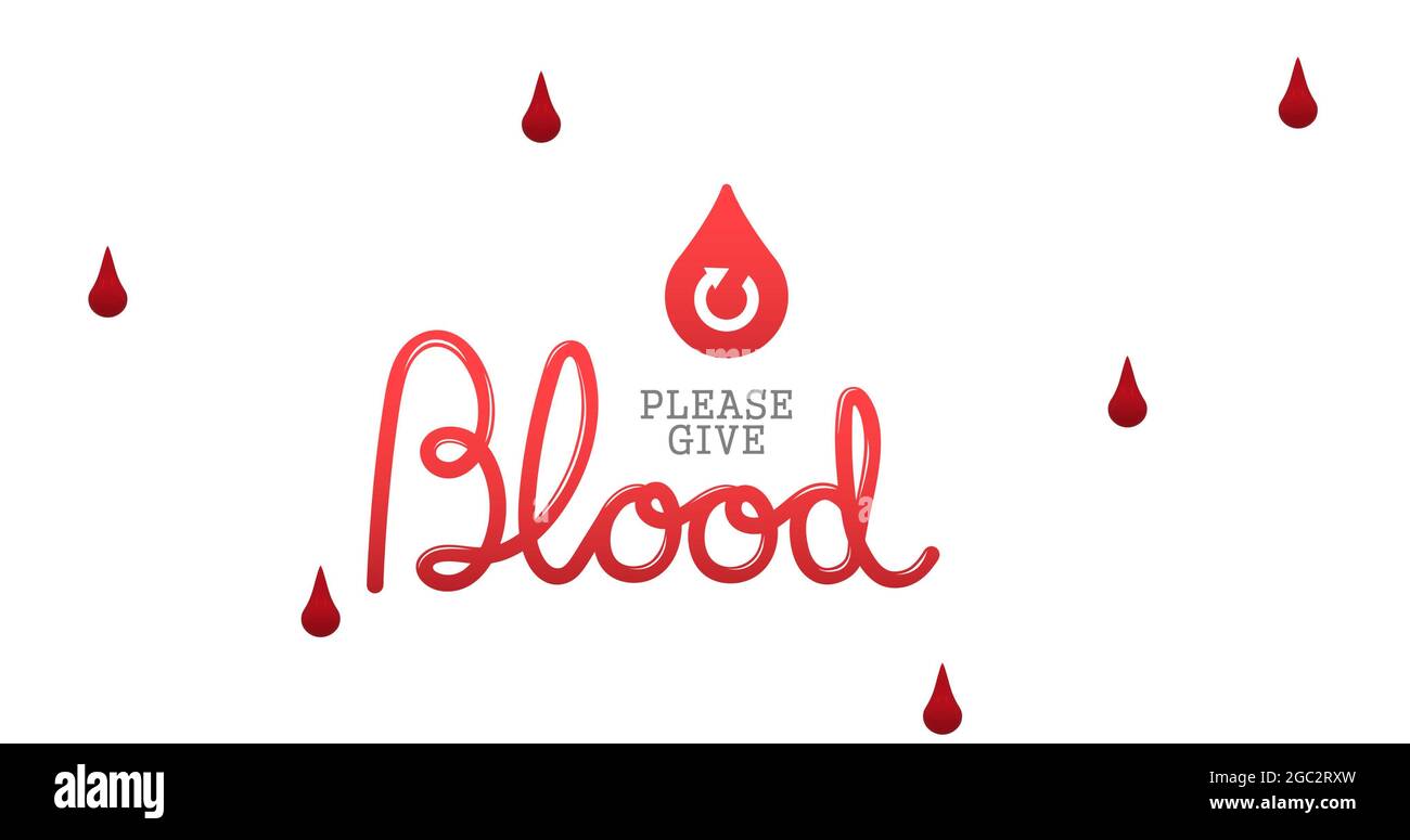Composition of donate blood text on white background Stock Photo - Alamy