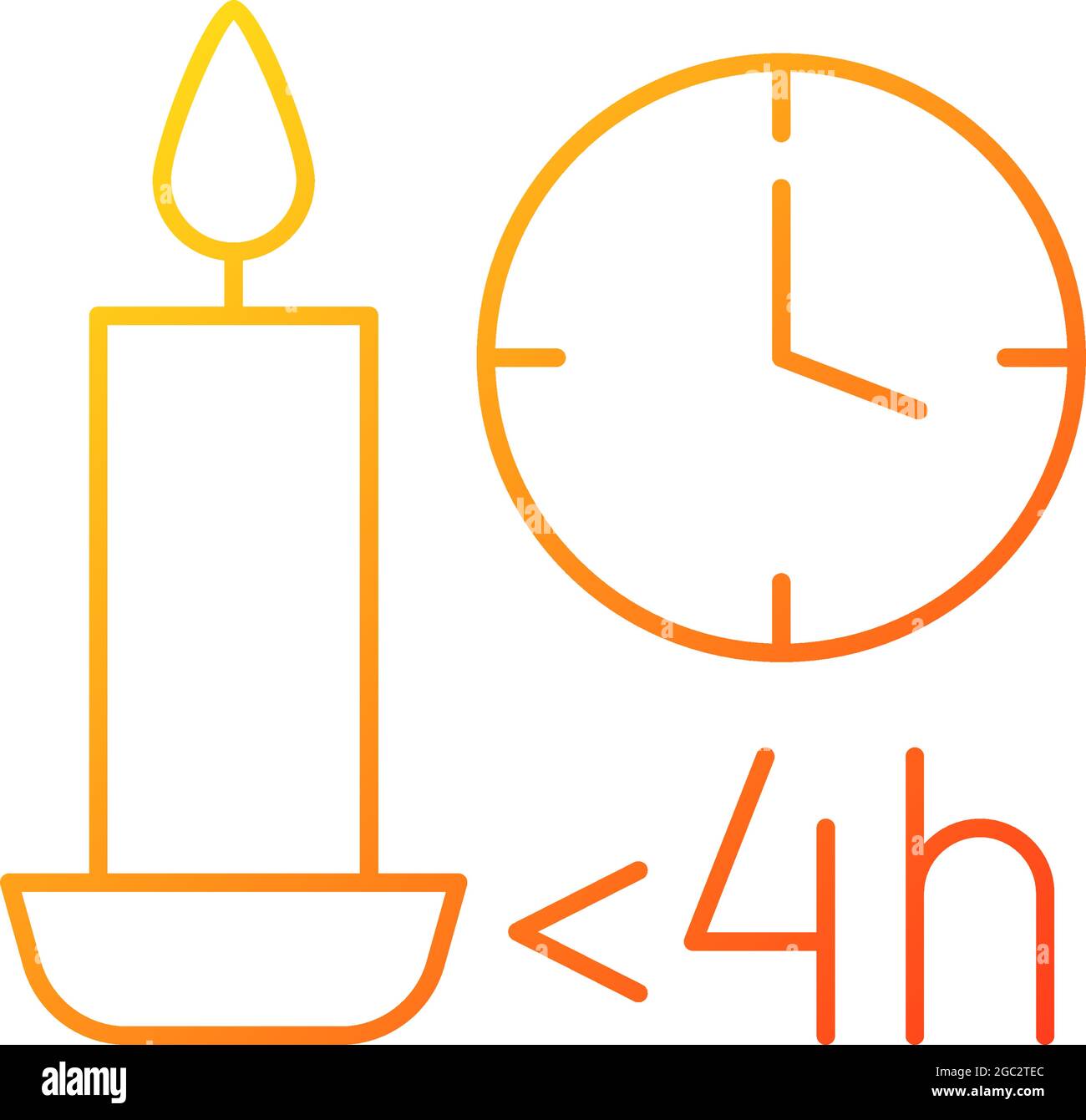 Candle burn time limit gradient linear vector manual label icon Stock ...