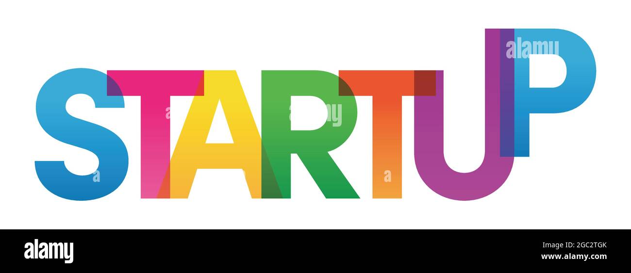 Vector creative illustration of startup business word lettering ...