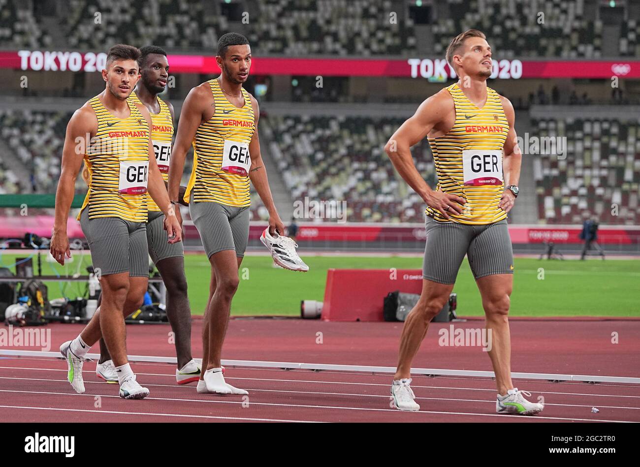 Tokyo, Japan. 06th Aug, 2021. Athletics: Olympics, 4 x 100 m, men ...