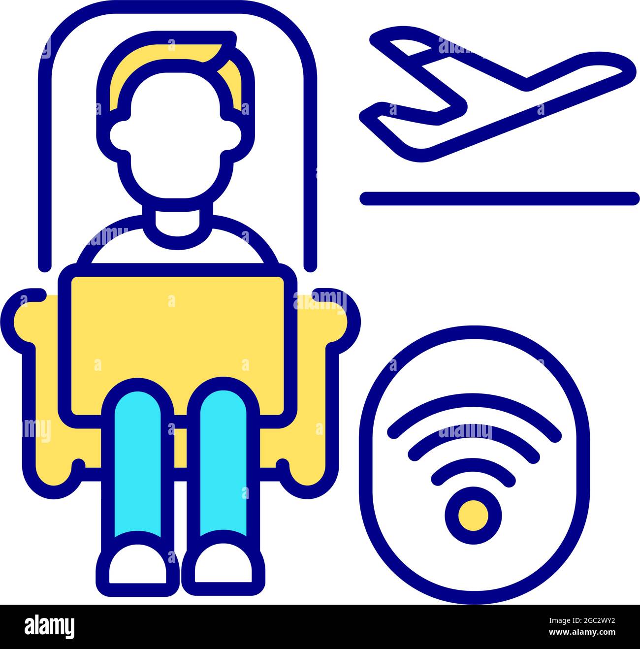 Internet connection during flight RGB color icon Stock Vector Image ...