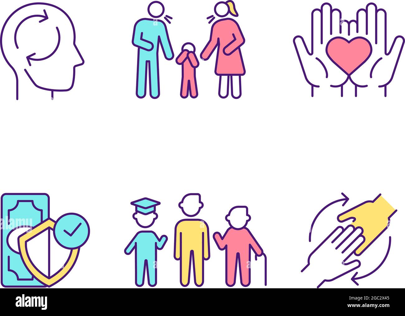 Stages of maturity RGB color icons set Stock Vector Image & Art - Alamy