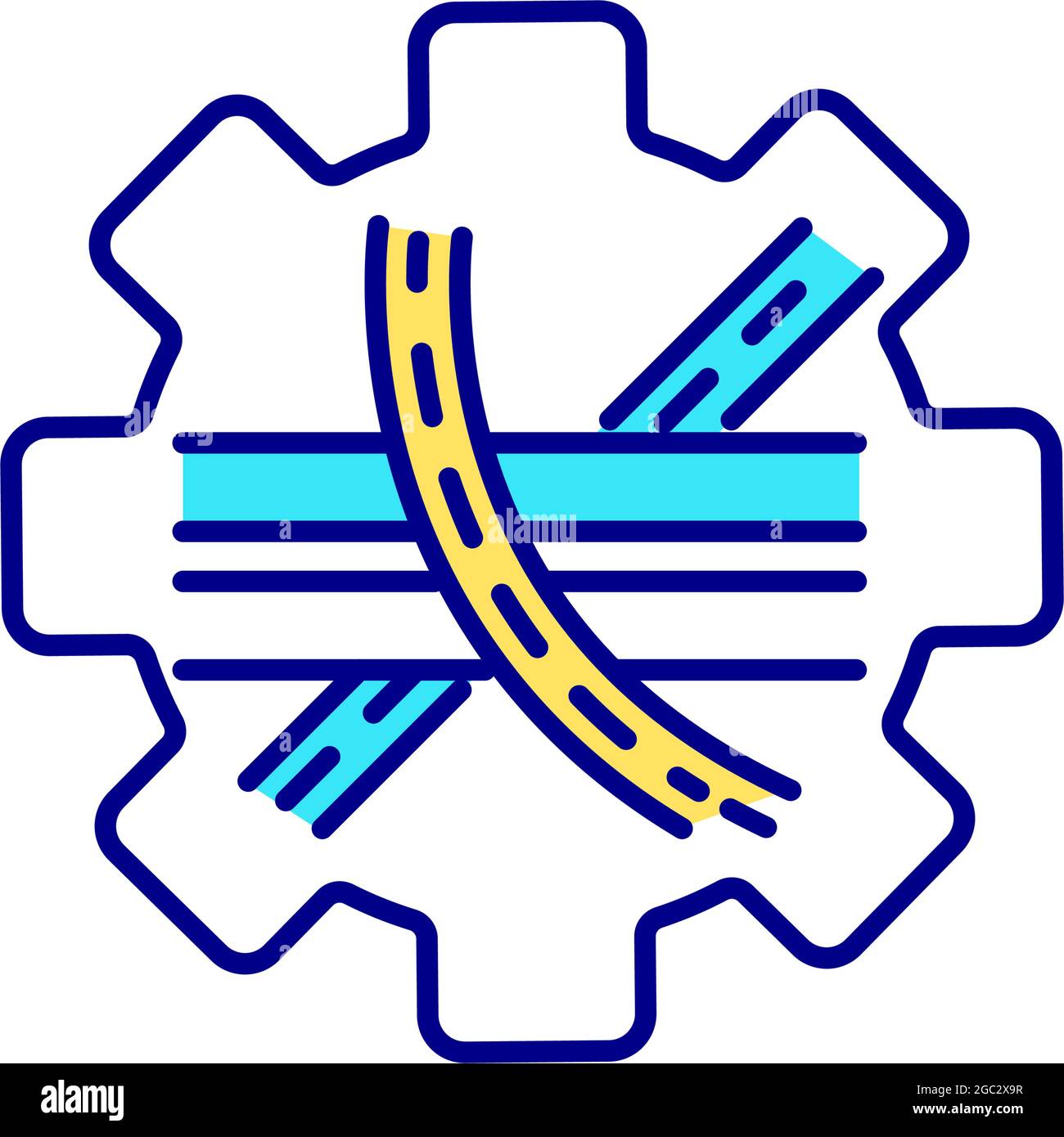 Driveway junction RGB color icon Stock Vector Image & Art - Alamy