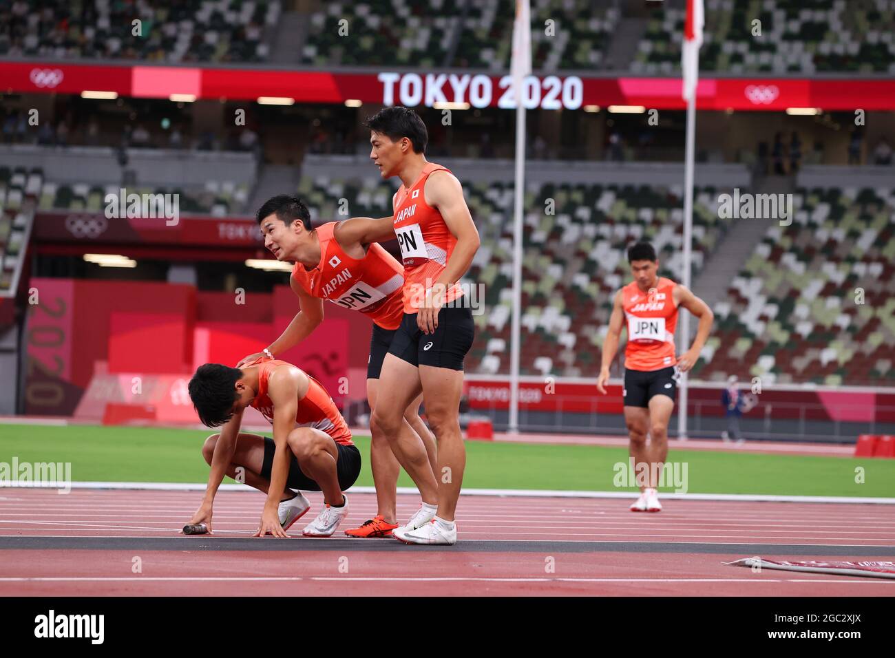 Tokyo, Japan. 6th Aug, 2021. (L-R) Shuhei Tada, Yoshihide Kiryu, Ryota ...