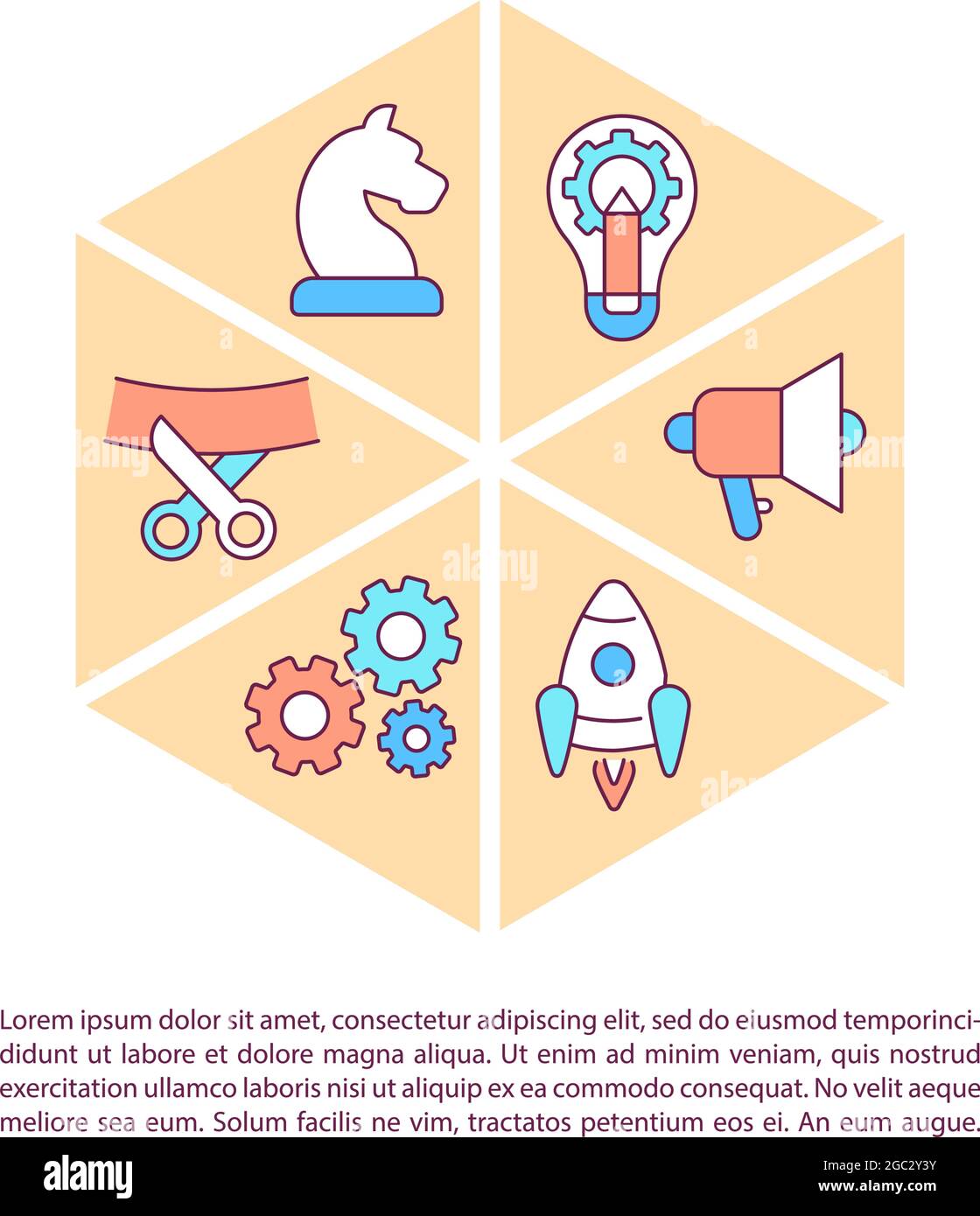 Start up project concept line icons with text Stock Vector Image & Art ...