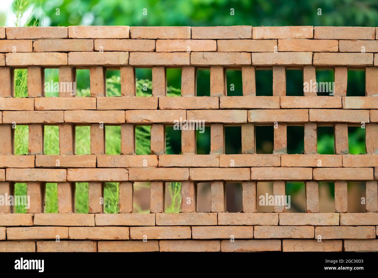 The new pattern of hole brick wall arrangement art with modern and ...