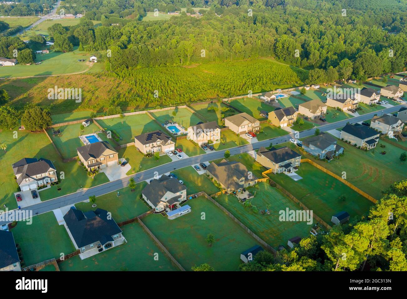 Small sleeping area landscape Boiling Springs town a roofs the houses ...