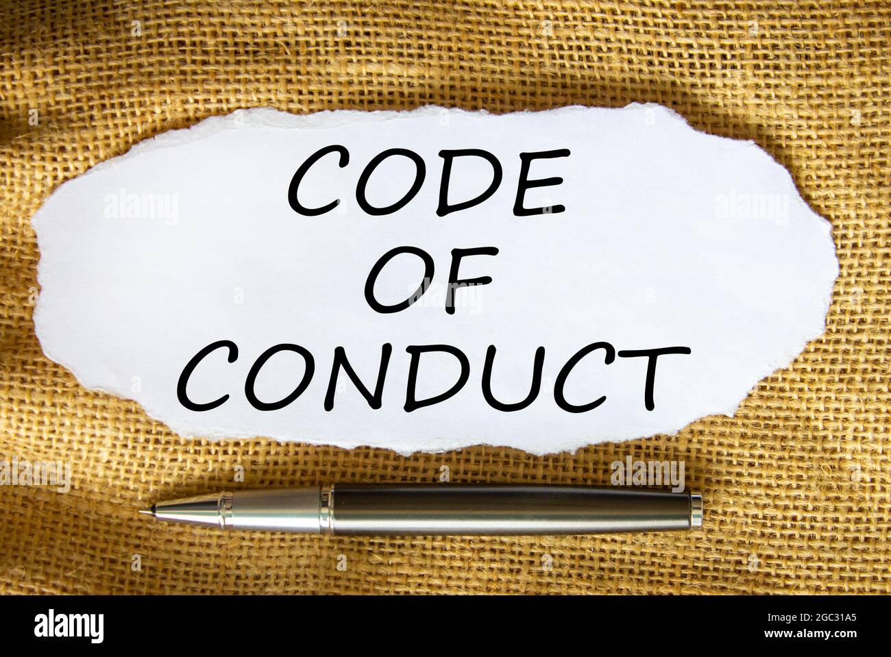 Code Of Conduct Symbol Words Code Of Conduct On White Paper Black