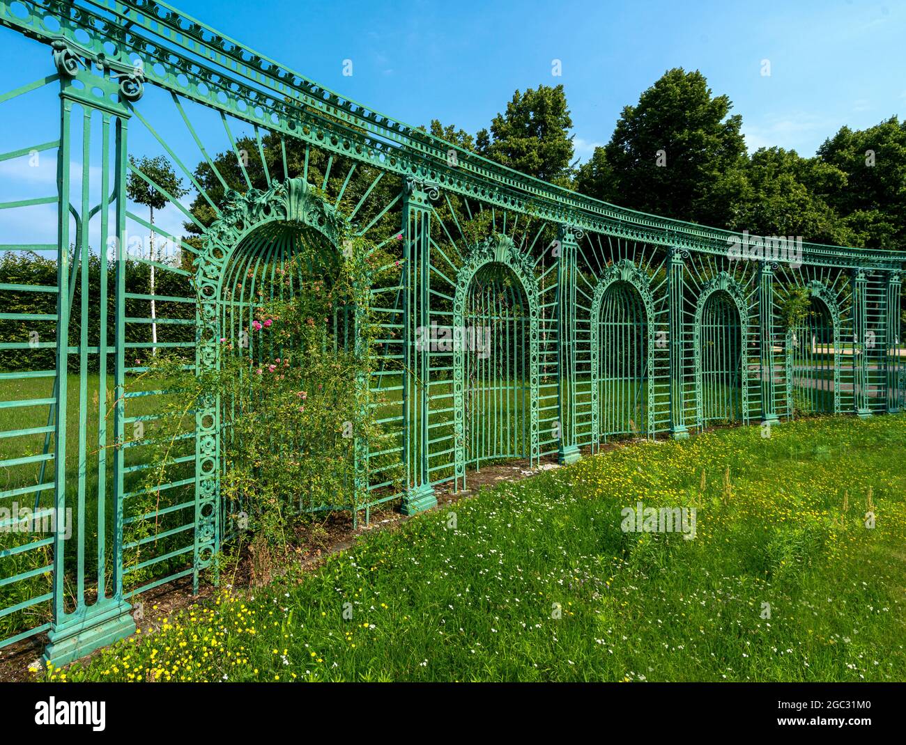 Historical Flower Trellis In The Palace Gardens Of Sanssouci Stock ...
