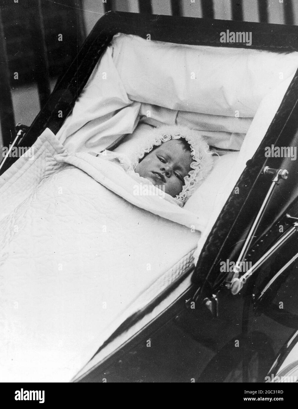 Princess Elizabeth (Queen Elizabeth II) in her pram as a baby Stock ...