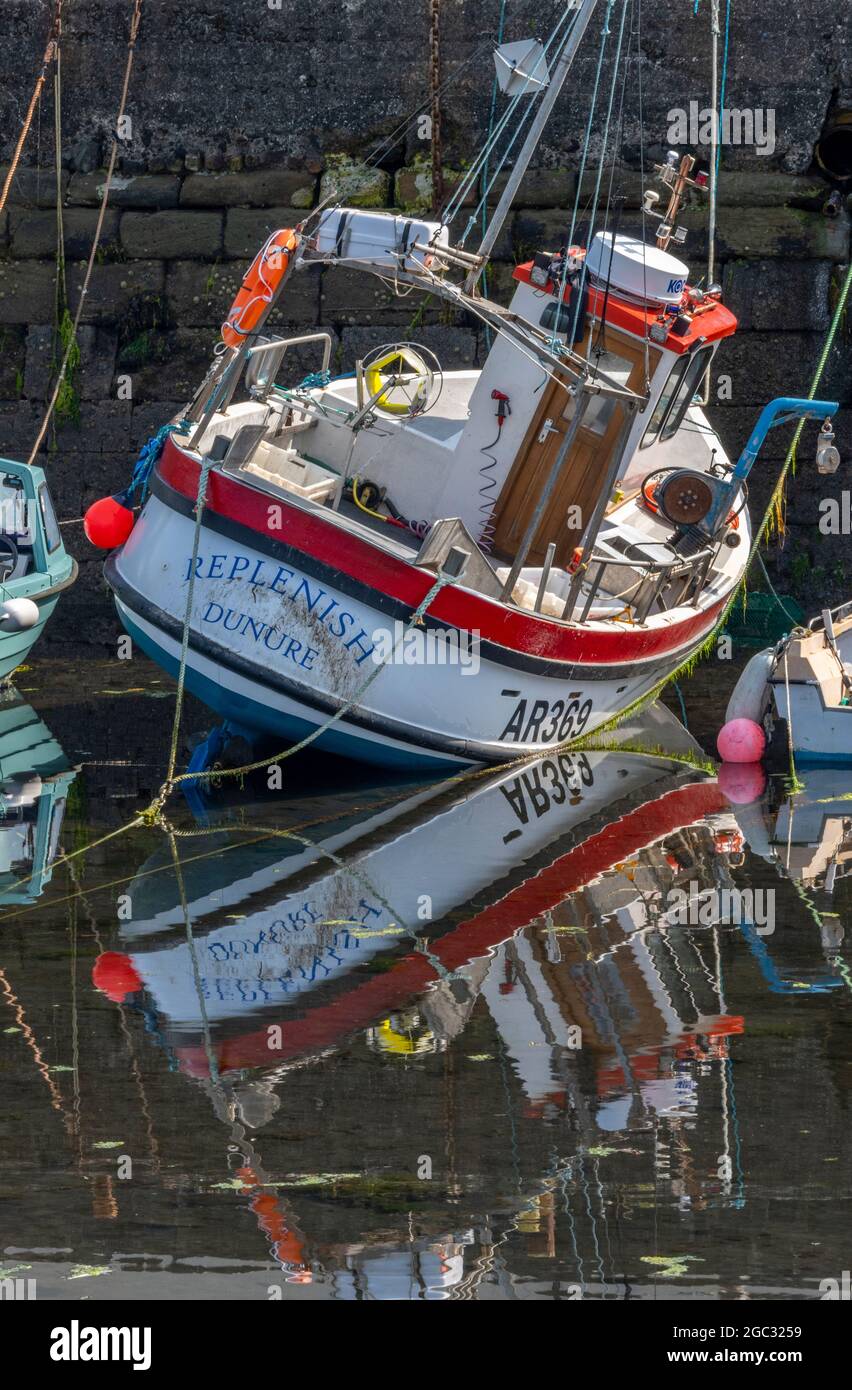 fishing trawler, dunure harbour, ayrshire, small fishing boat, inshore ...