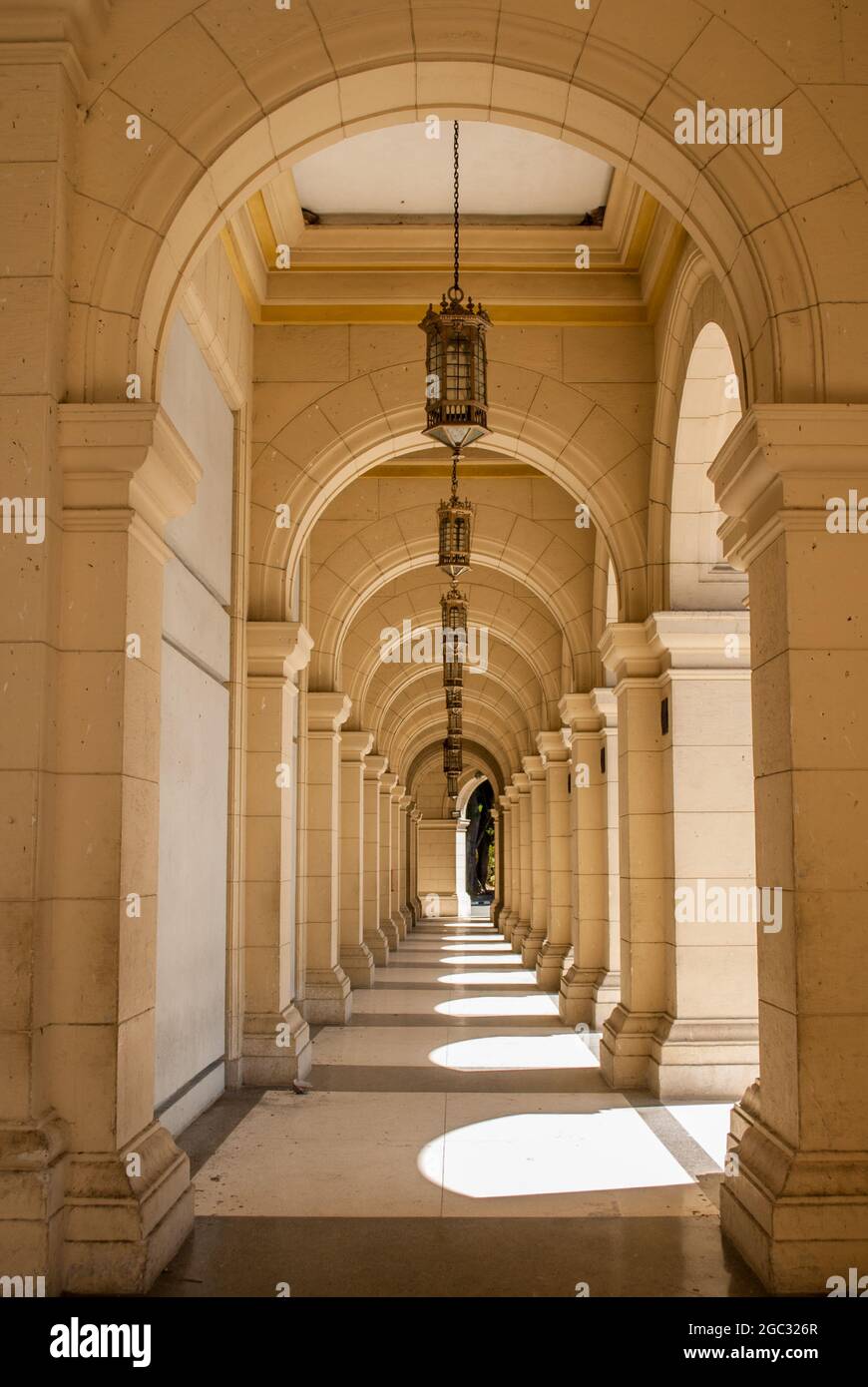 Beautiful arch columns of The National Museum of Fine Arts of Havana in ...