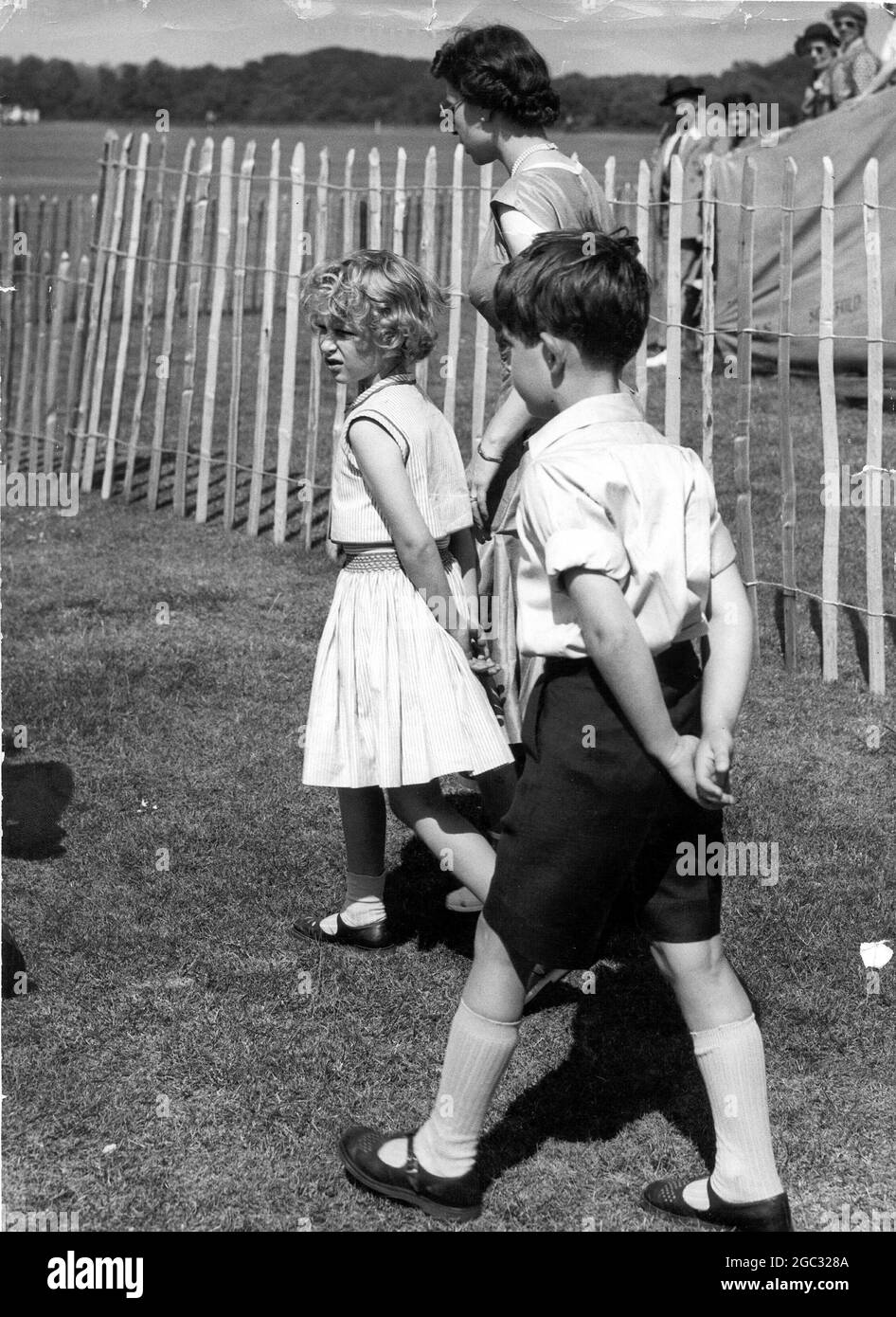 The Queen Prince Charles and Princess Anne watching polo matches at ...