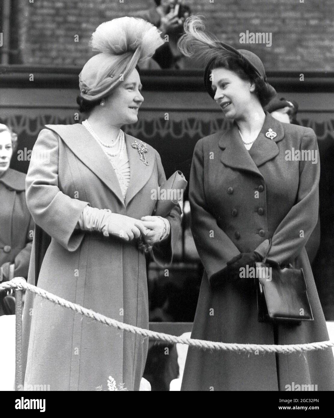 Her Majesty, Queen Elizabeth, The Queen Mother chatting with her ...