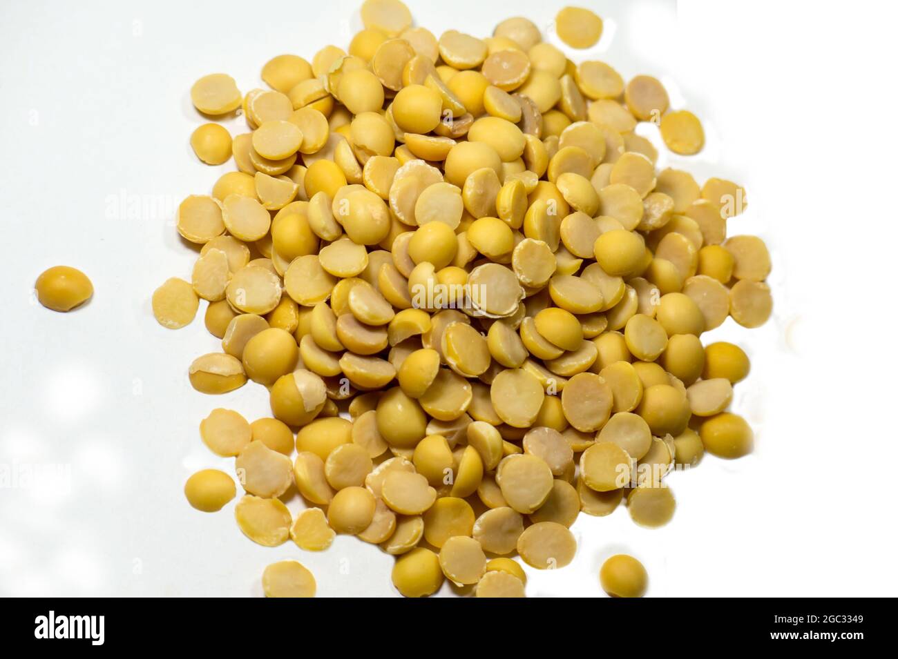 Pile dried split soy beans isolated on white background,Healthy food ...