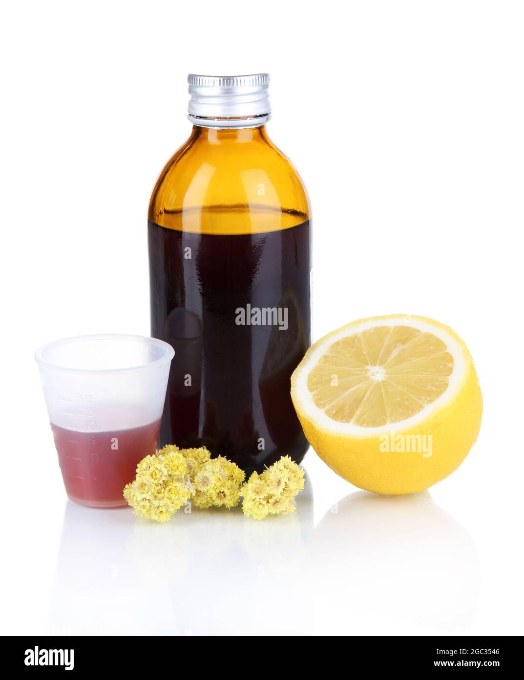 Cough syrup isolated on white Stock Photo - Alamy