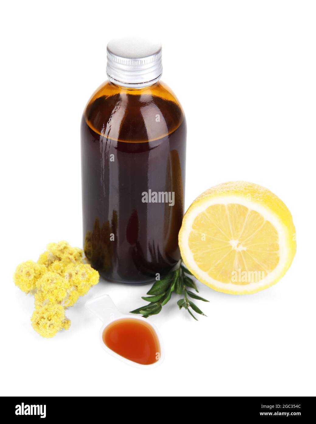 Cough syrup isolated on white Stock Photo - Alamy