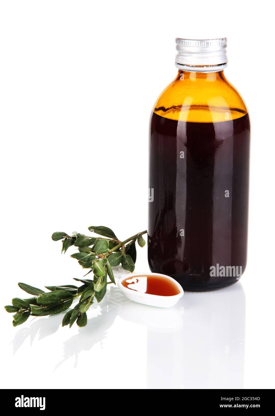 Cough syrup isolated on white Stock Photo - Alamy