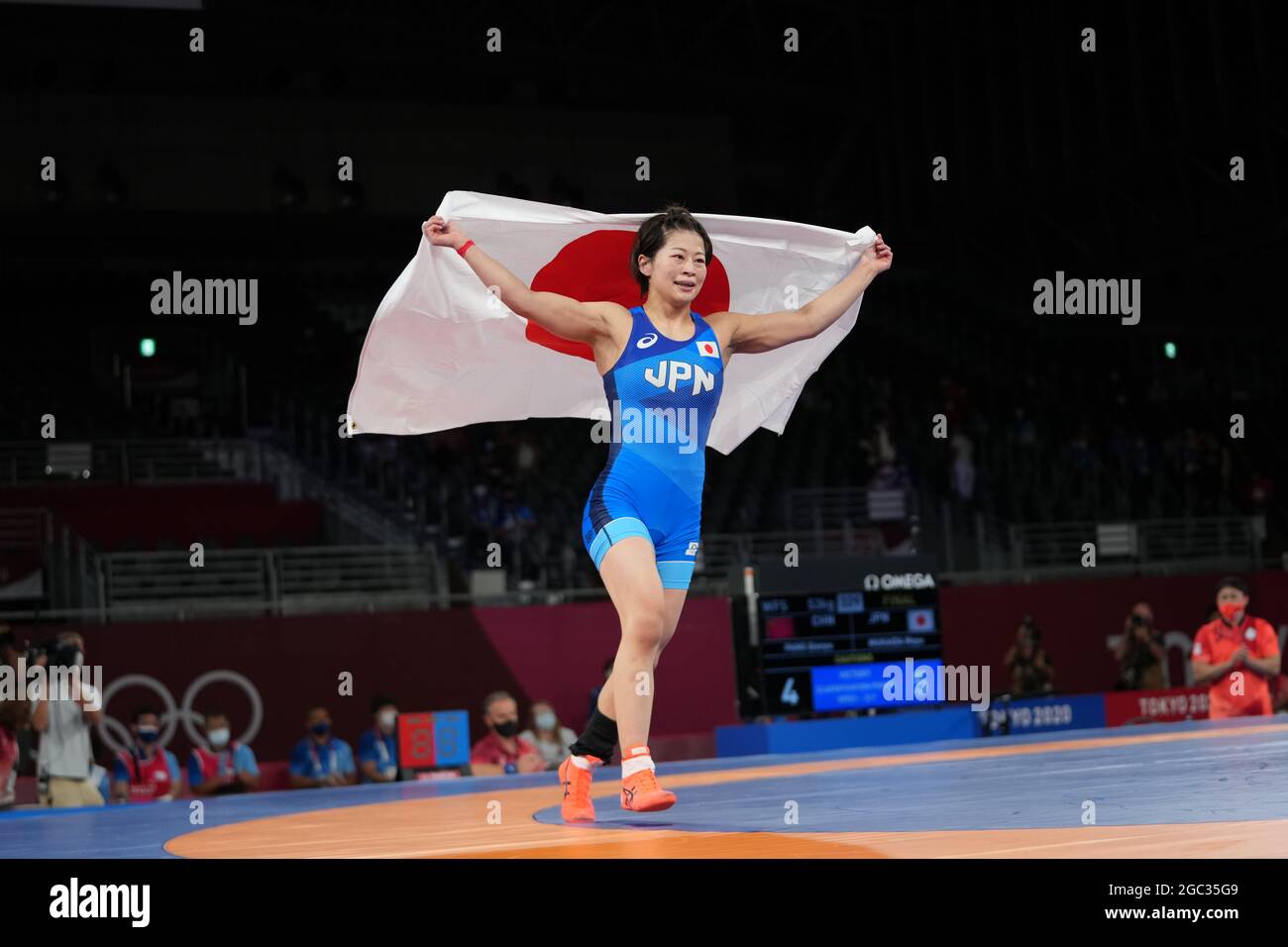 Chiba, Japan. 6th Aug, 2021. Mukaida Mayu of Japan celebrates after the ...