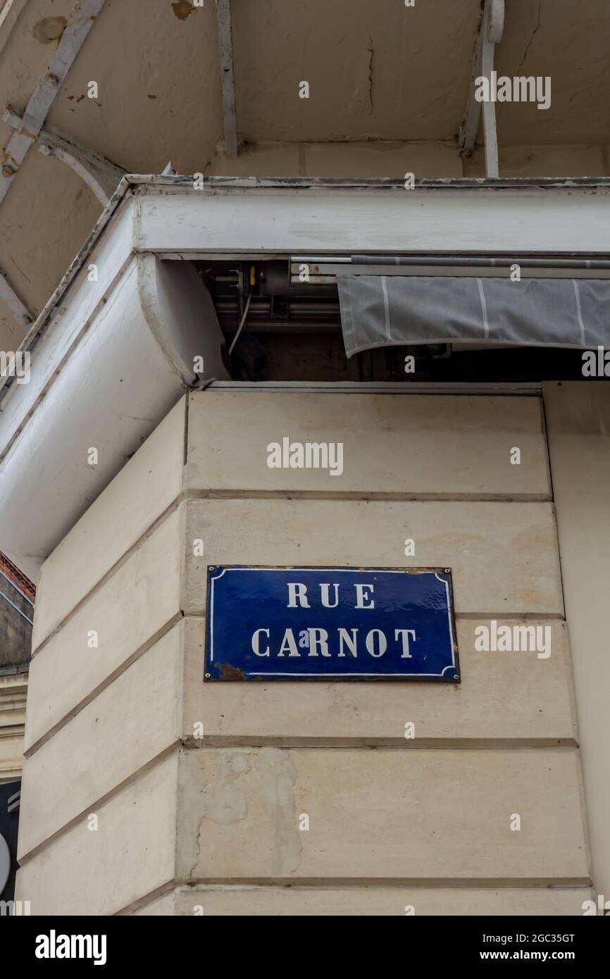 SABLE, FRANCE - Jul 22, 2021: A view of French style road logo ...
