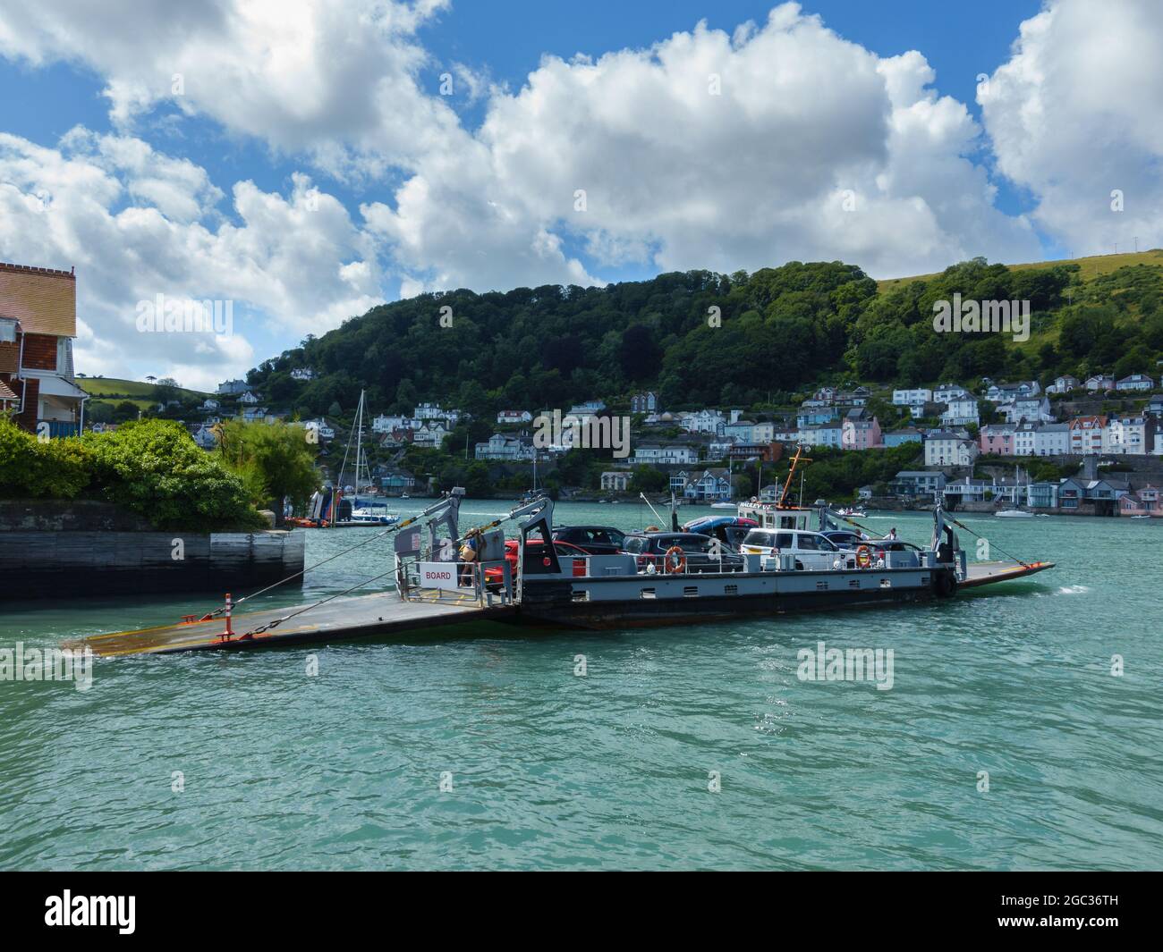 Car ferry crossing the River Dart between Kingswear and Dartmouth ...