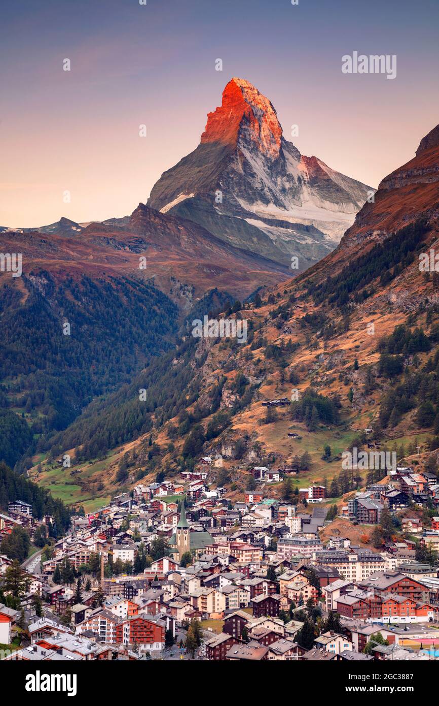 Zermatt, Switzerland. Image of iconic village of Zermatt, Switzerland ...