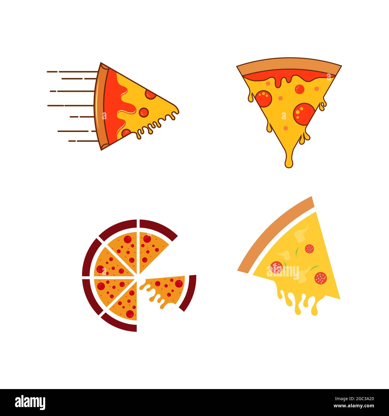 Yummy Pizza Vector icon design illustration Template Stock Vector Image ...
