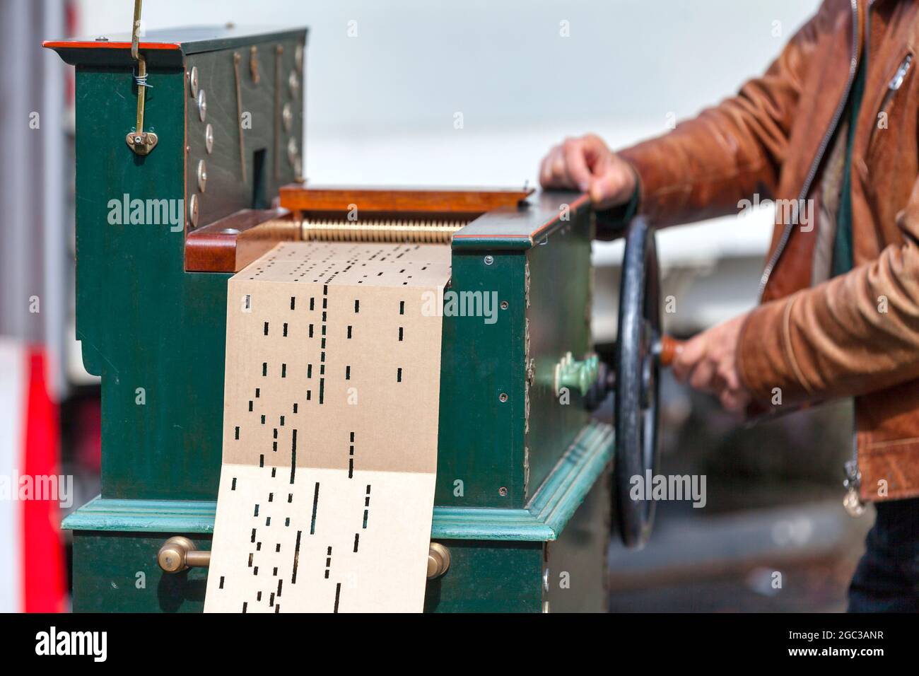 A roller organ (also called barrel organ or crank organ) is a French ...